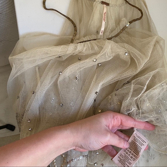 Free People | Tops | Free People Os Embellished Sheer Mesh Tutu Top ...